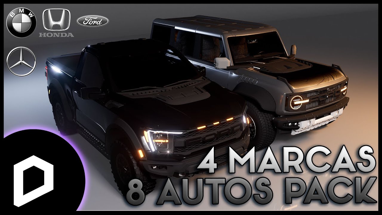 8 AUTOS 4 MARCAS | ASSETS PRO D5 RENDER 2.5 | MOBILIARIO GRATIS - YouTube