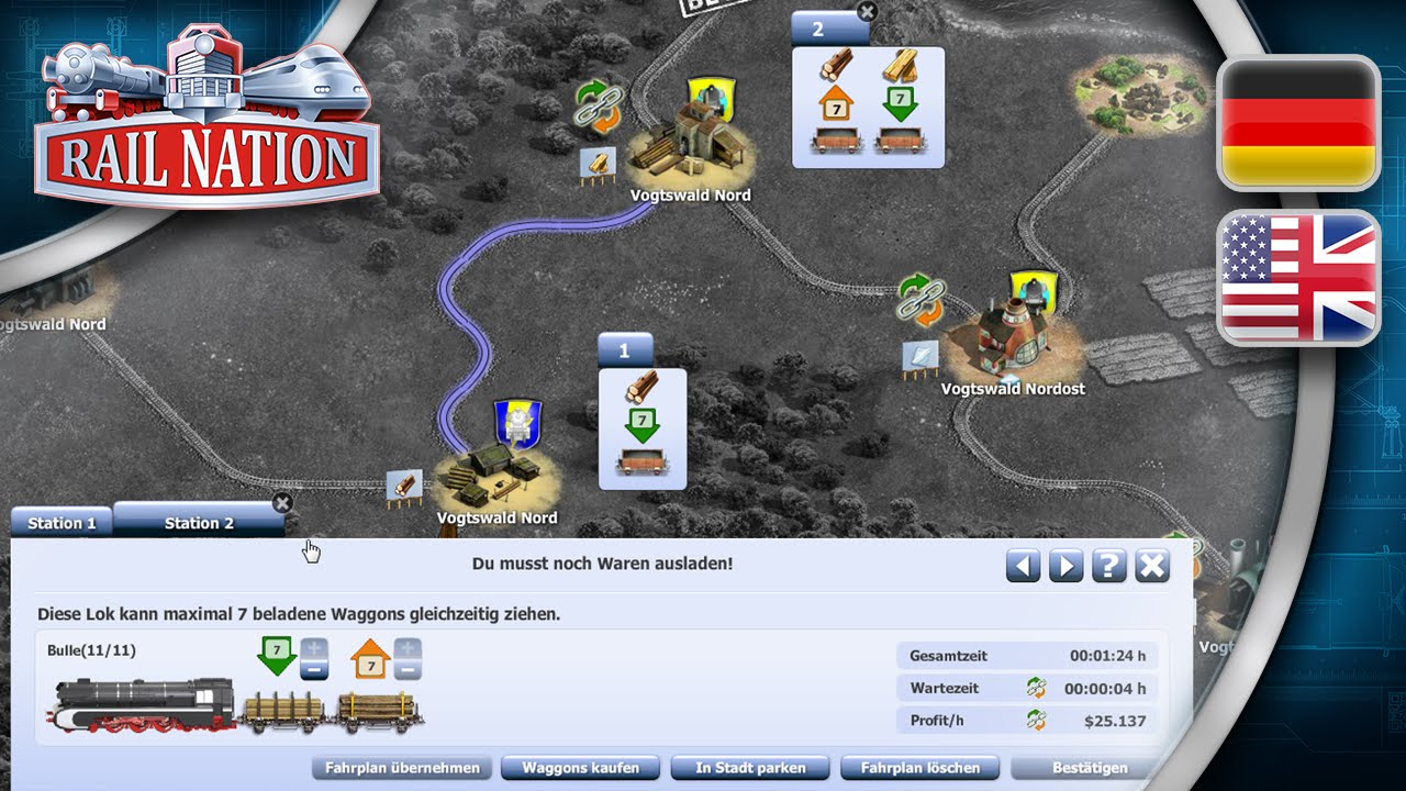 Rail Nation Tutorial - Fahrpläne setzen | Set up a schedule - YouTube