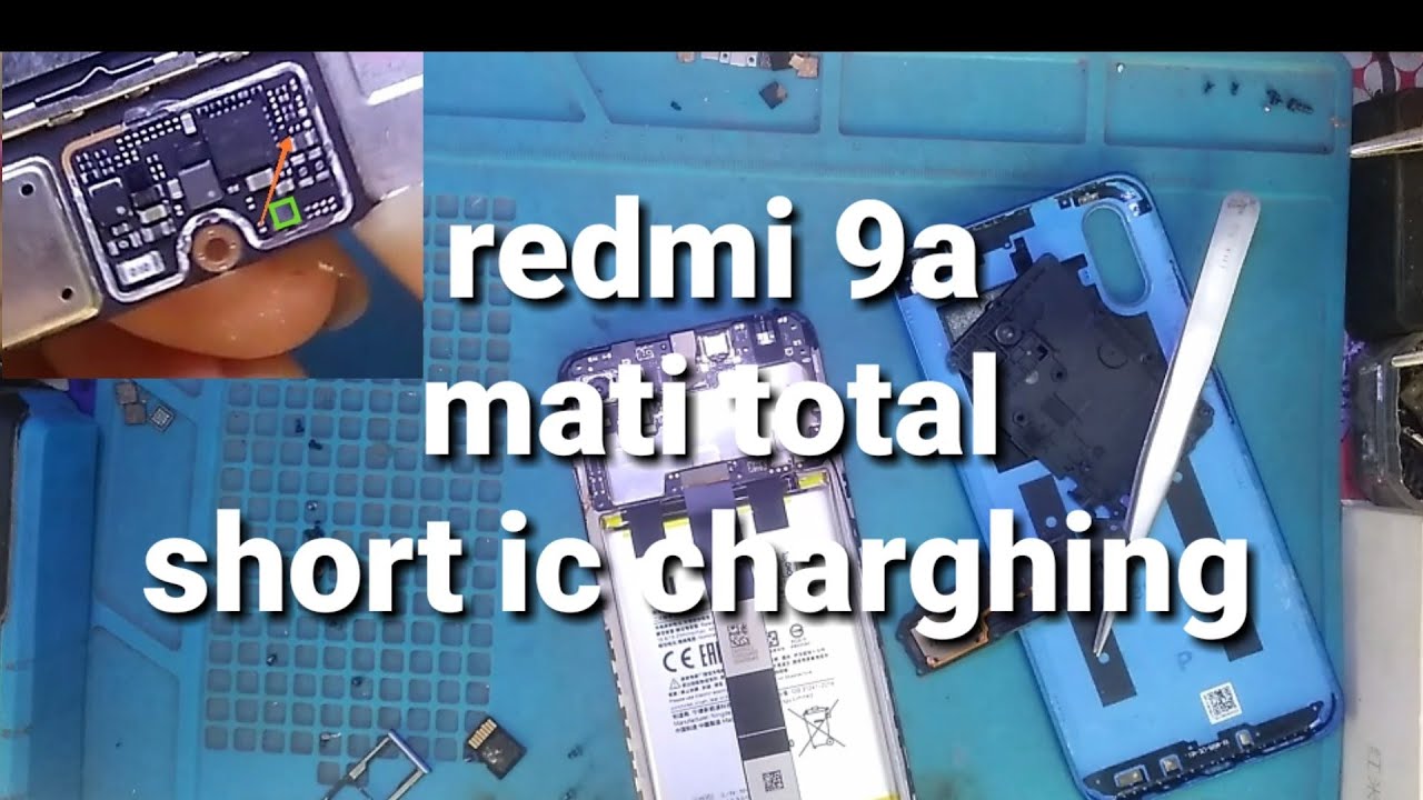 redmi 9a mati total short ic charghing - YouTube
