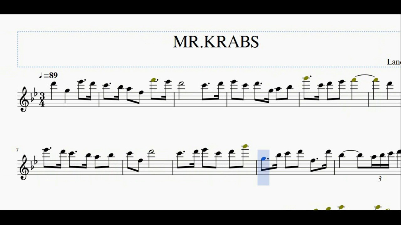 LA CANCION MAS TRISTE DEL MUNDO EN EL VIOLIN MAS PEQUEÑO DEL MUNDO MR.KRABS en Violin-Pentagrama ...