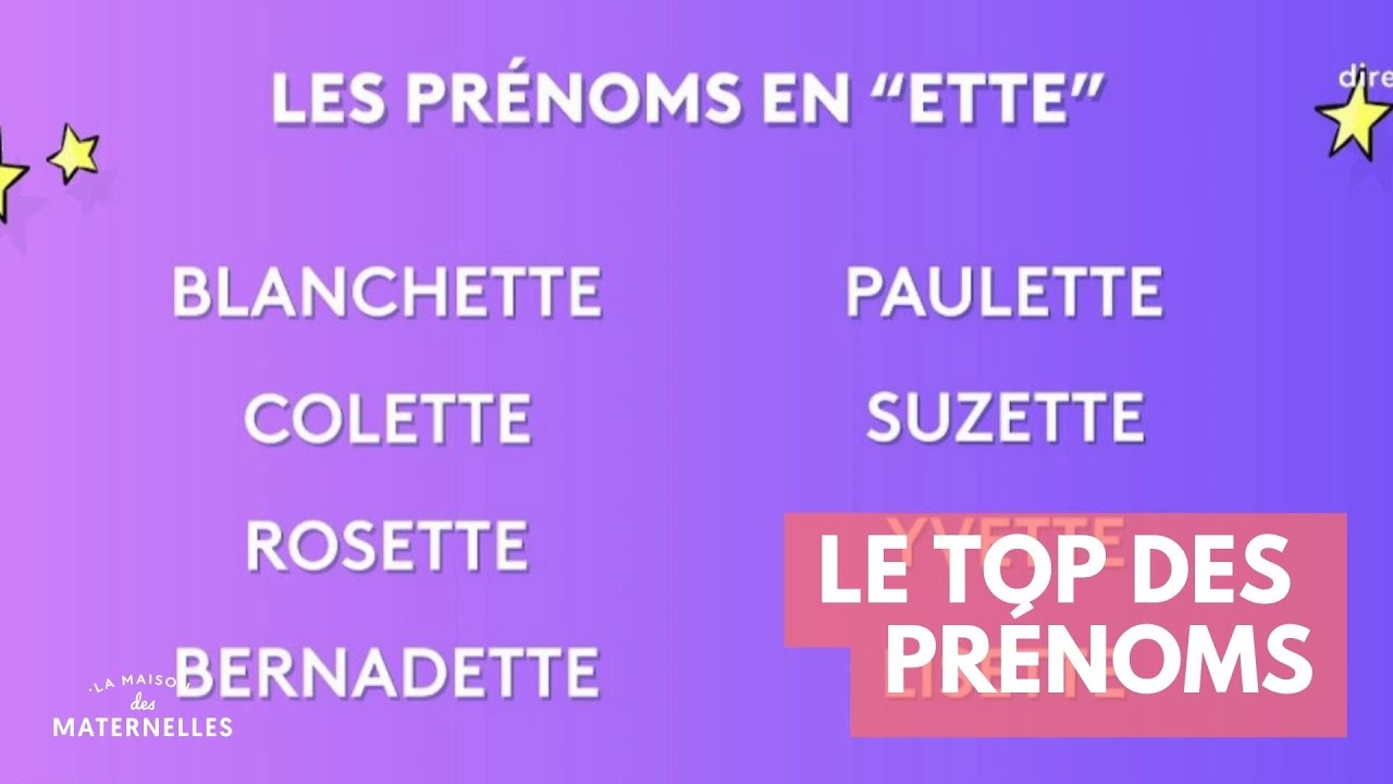 Le top des prénoms - La Maison des maternelles #LMDM - YouTube