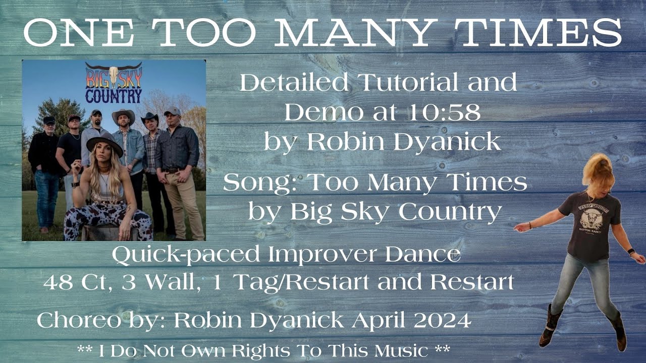 One Too Many Times Country Line Dance Tutorial and Demo to "One Too ...