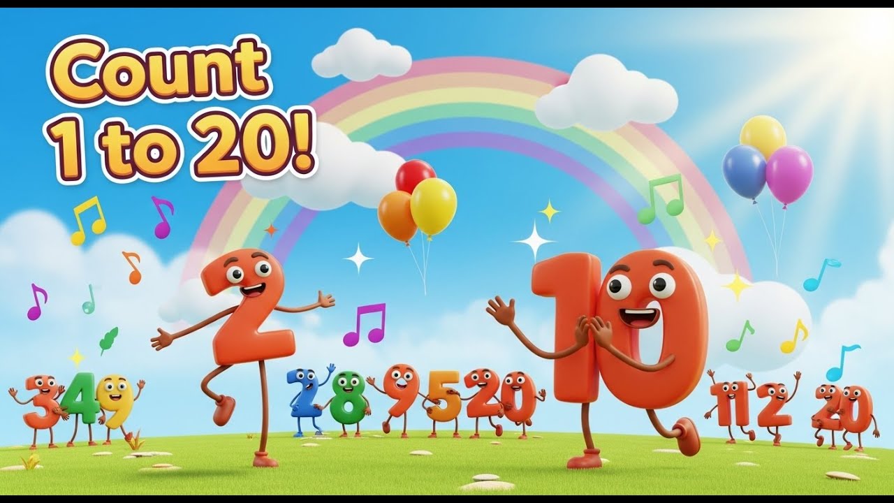 Count 1 to 20 with Fun Rhymes | Educational Song for Kids | 2D Cartoon ...