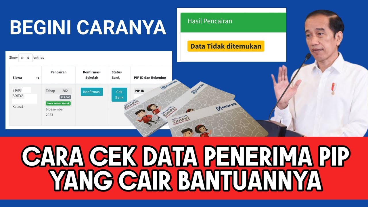 CARA CEK PIP CAIR || Cara Cek Data Siswa Penerima PIP Bantuan Anak ...