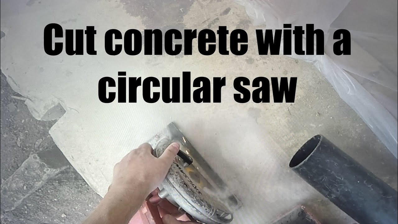 Cutting concrete with a circular saw 28 linear feet - YouTube