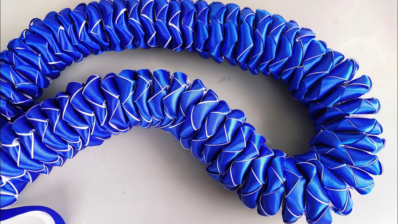How to make a satin ribbon shampoo Ginger Flower Graduation Lei/Garland ...