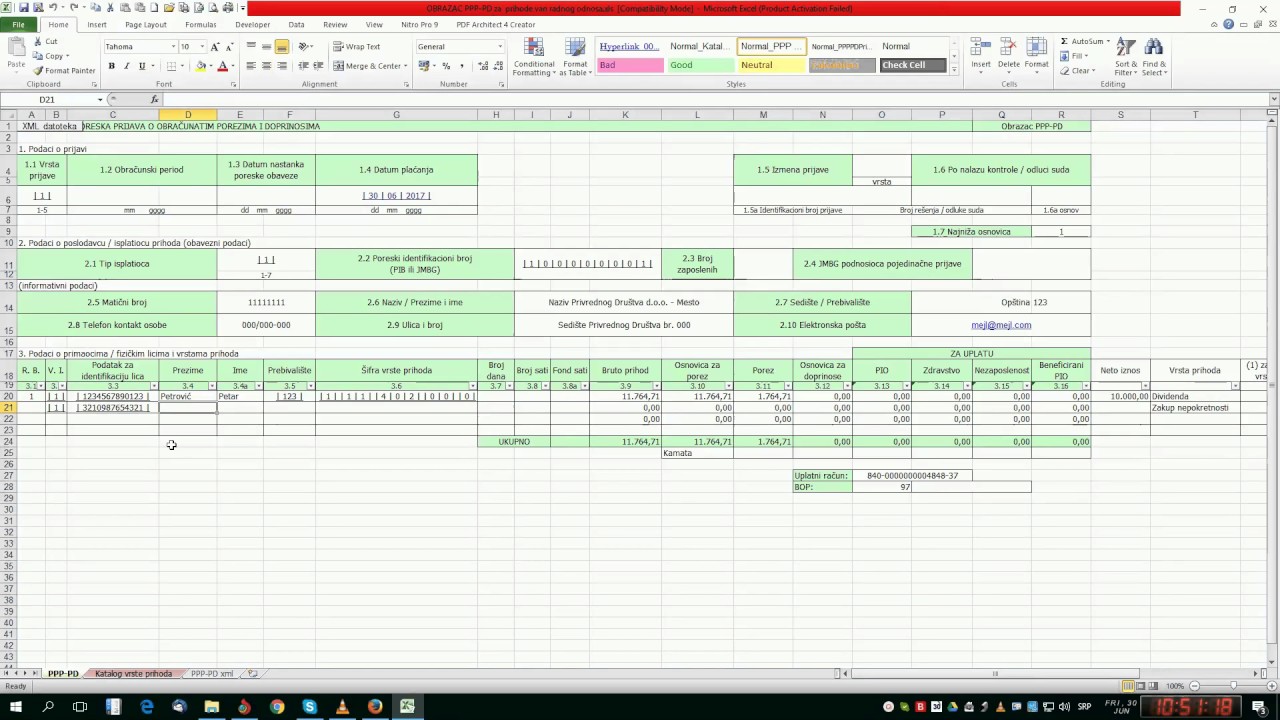 Besplatan program PPP PD obrazac za sve vrste prihoda koji se isplacuju ...