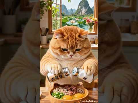 🍽️🐱 What Delicious Food Did the Orange Cat Make Today?#cat #orangecat #cooking #delicious #foodcat