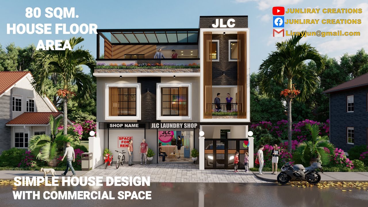 Simple House Design Idea with Commercial Space | By : junliray ...