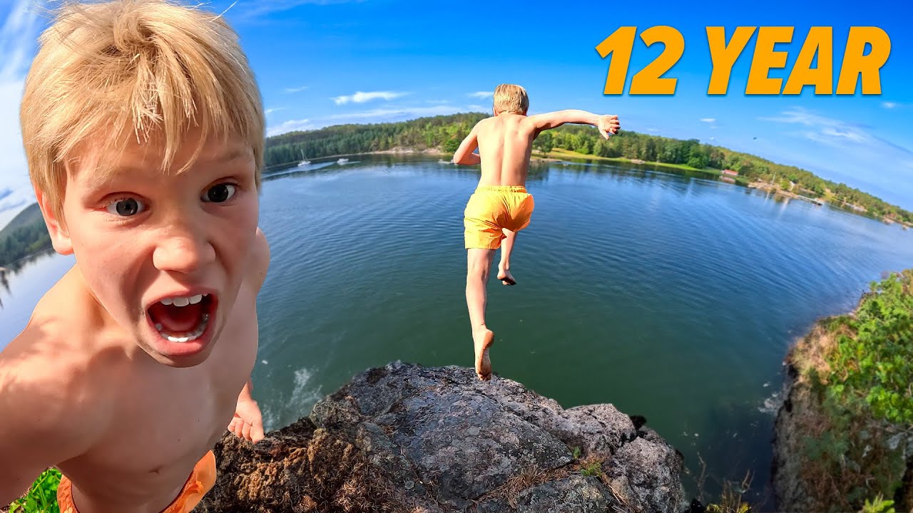 12 Year Old Kid Jumps a 22 Meters High Cliff (72 feet) - YouTube