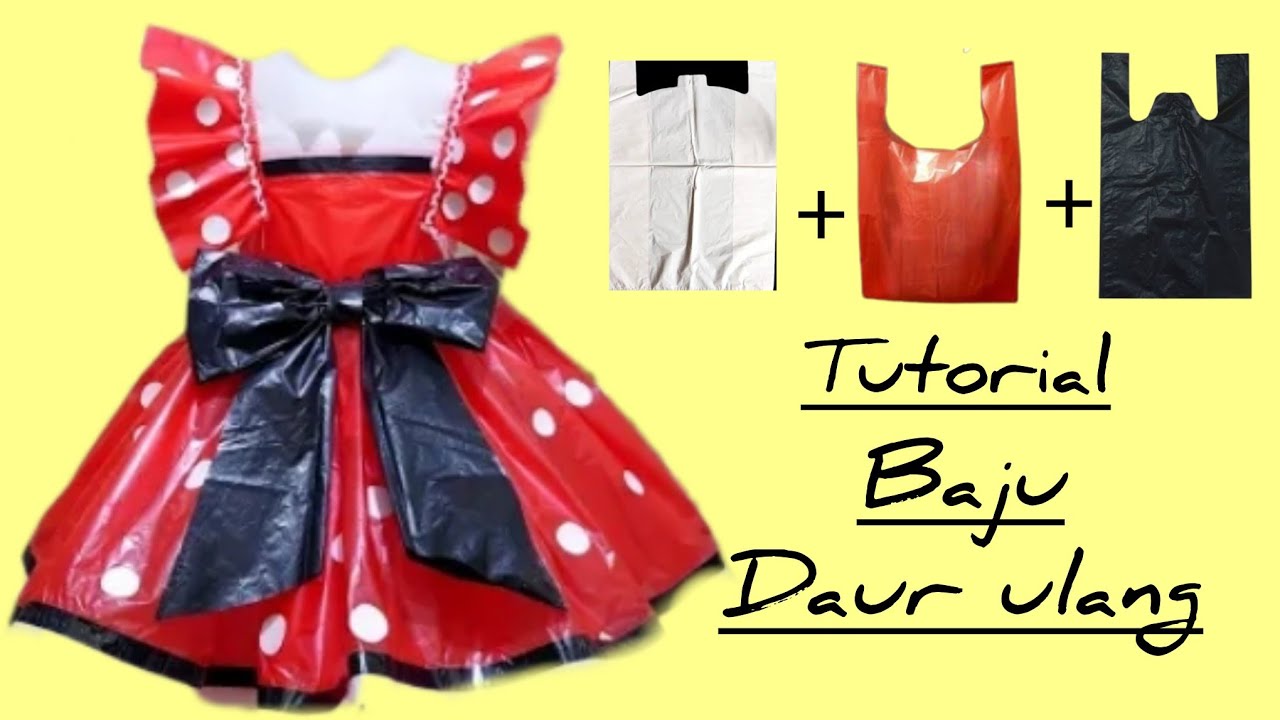 tutorial baju untuk anak tk dari daur ulang kresek || kerajinan barang ...