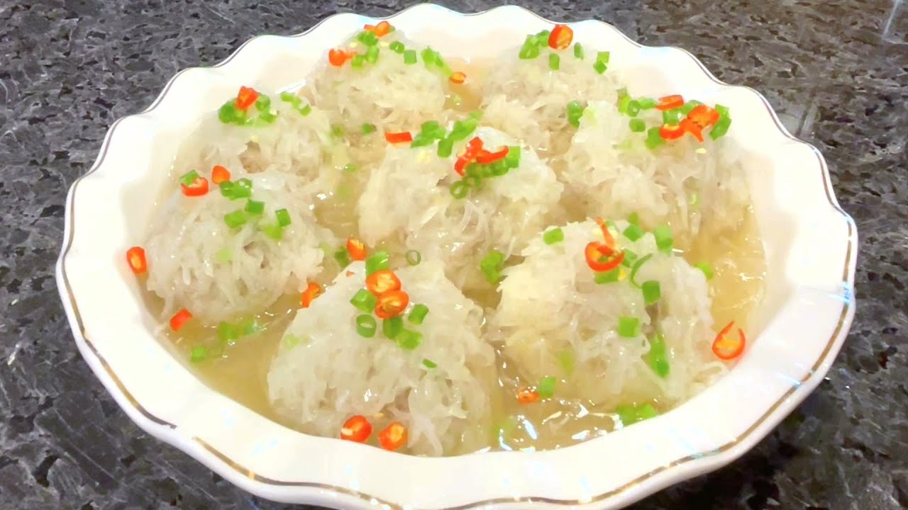 Steamed Qiansi beef balls (清蒸千丝牛肉丸）- 晶莹剔透，味道鲜美，有很好的食疗功效 。 - YouTube