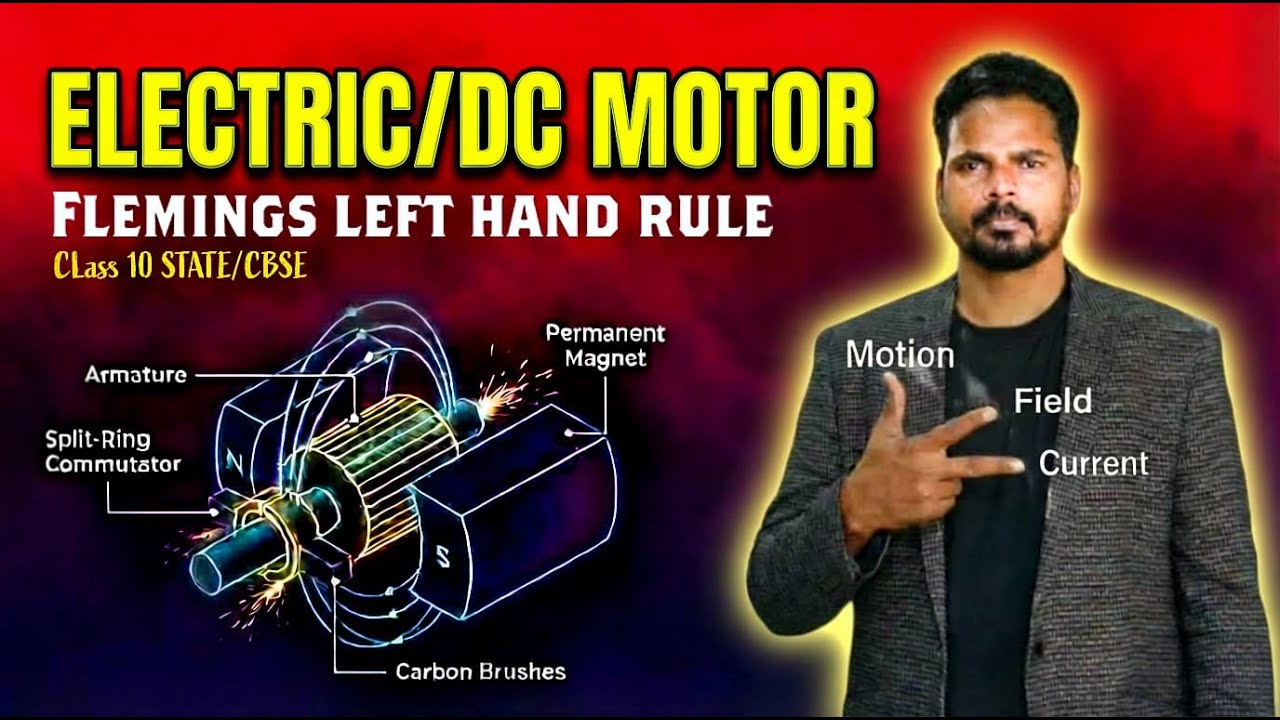 Electric/DC Motor || Fleming's Left Hand Rule || Lecture 3 || CLASS 10 ...