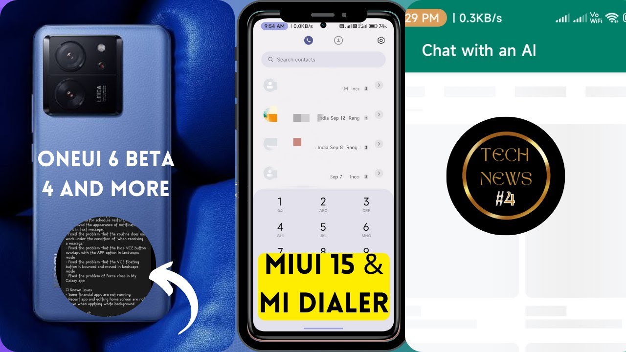 MIUI 15 with Mi Dialer in Xiaomi Devices | WhatsApp Chat AI | OneUI 6 ...
