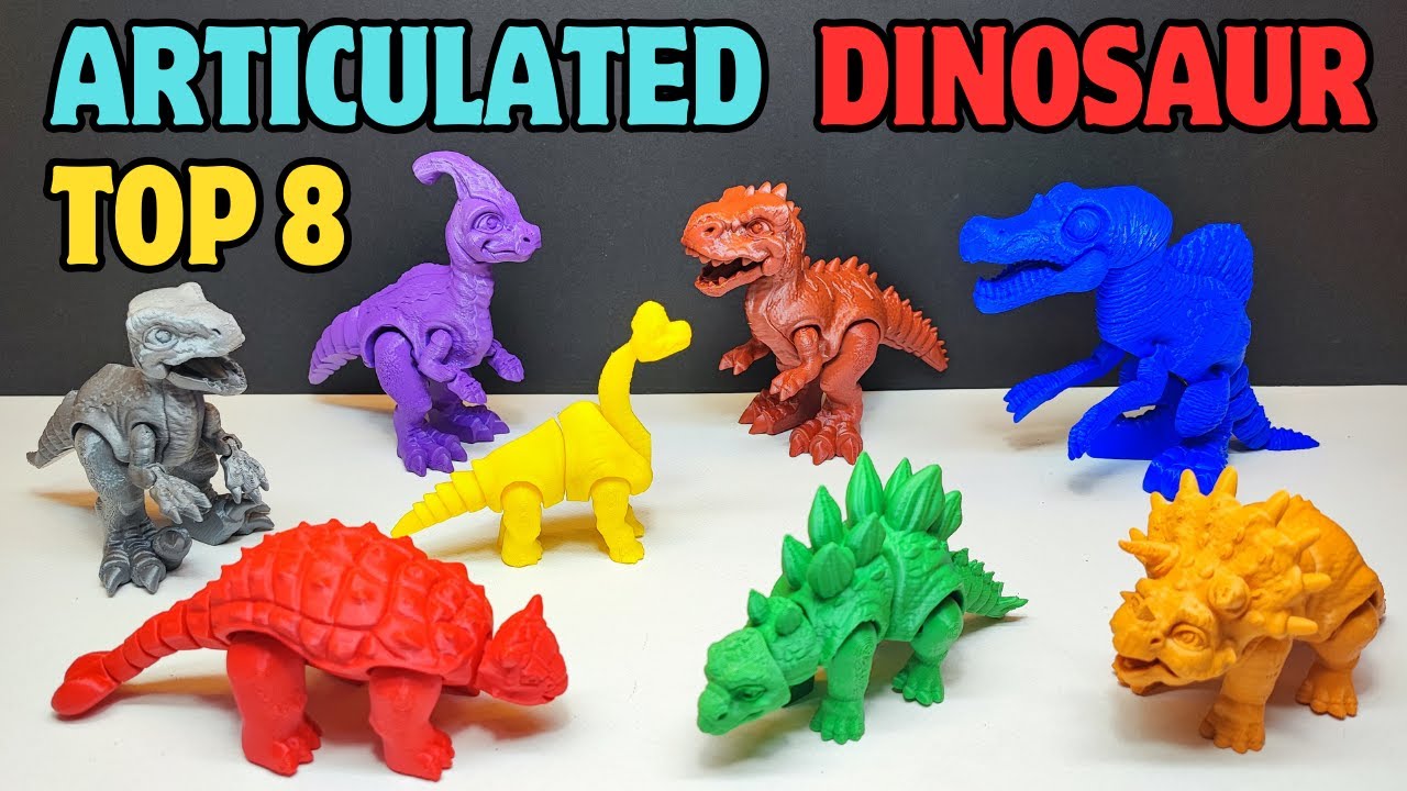 Top 8 Articulated Dinosaurs to 3D Print _ S4 | 3D Printed Animals Toys ...