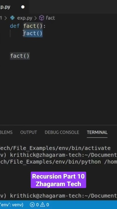 Recursion in python part 10 in tamil - YouTube
