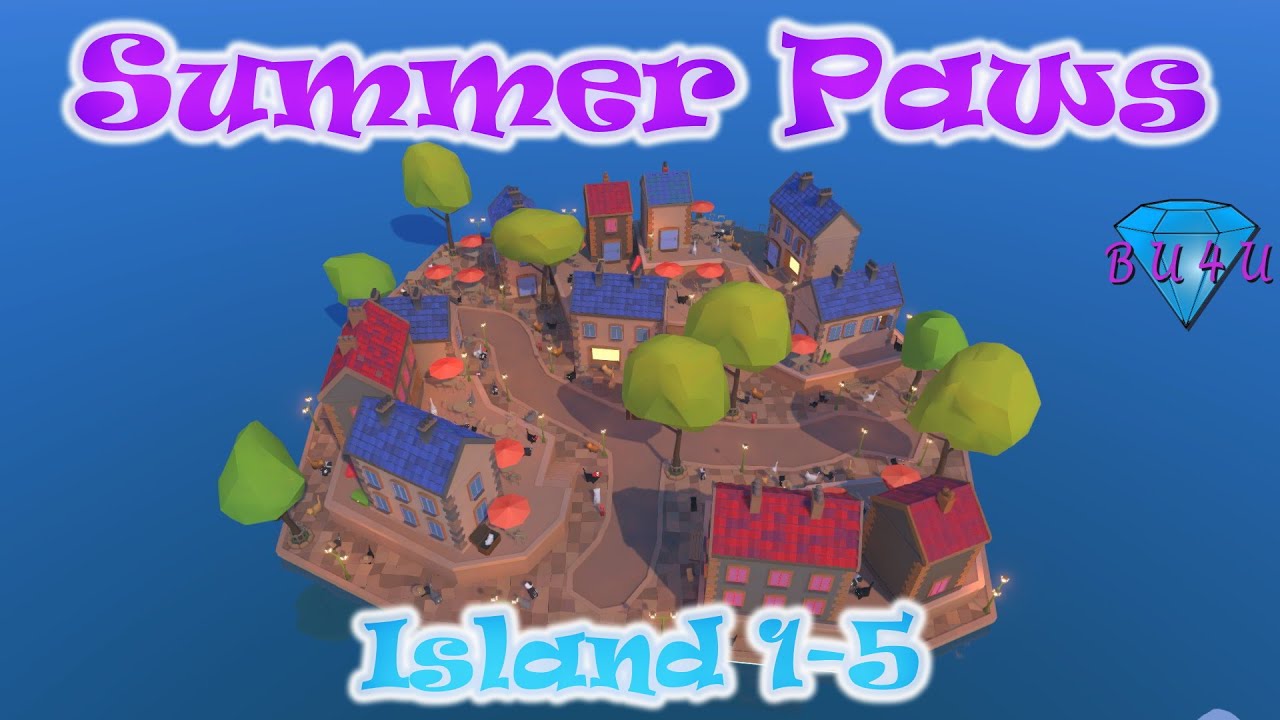 Summer Paws | Gameplay / Walkthrough | All achievements | Island 1-5 ...