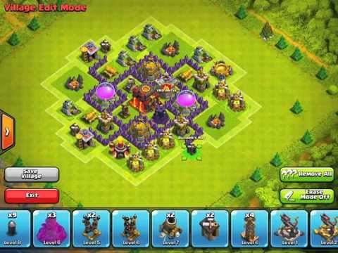 The Best Th 5 Defense! - Clash of Clans - Base Design Tutorial - YouTube