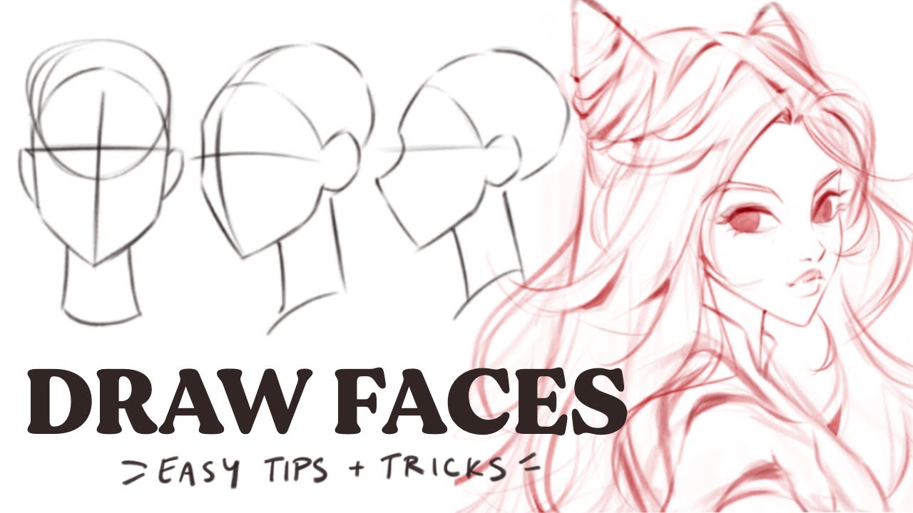 HOW TO DRAW THE FACE FOR BEGINNERS | drawing the face from different ...