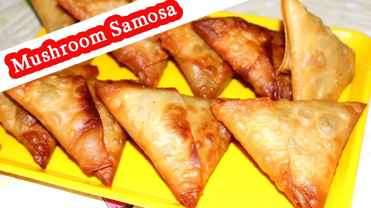 Mushroom Samosa Recipe - Bakery Style Crispy Samosa - YouTube