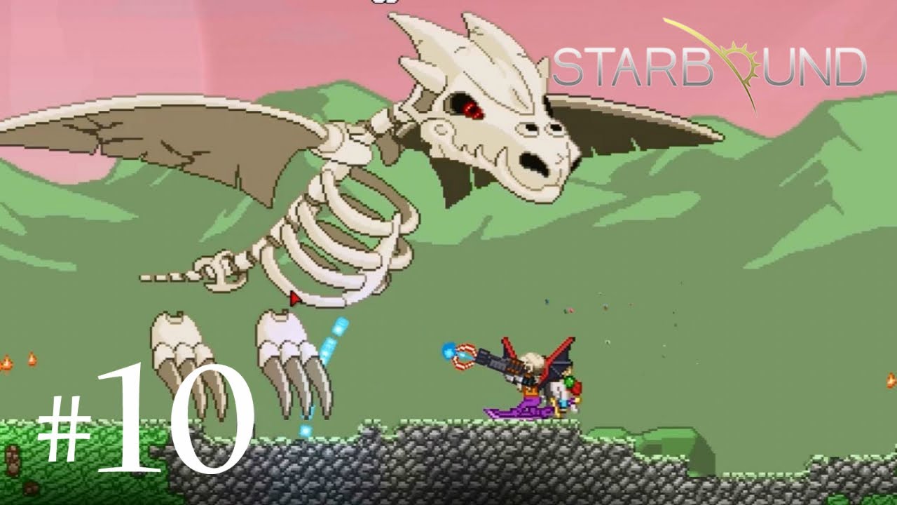 Starbound Co-op (Part 10 - Bone Dragon Boss) - YouTube