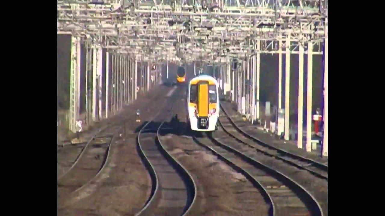 NXEA Class 379, 379009 & 379008, 5Z66 Passing Rugeley Trent Valley ...