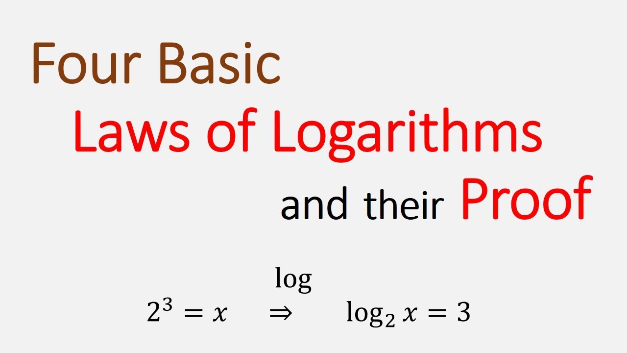 Basic Laws Of Logarithms And Their Proof YouTube