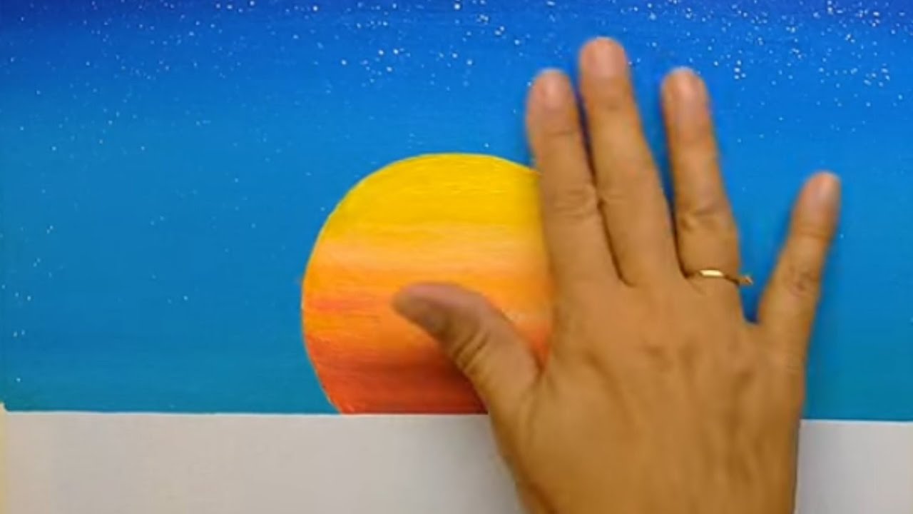 How to easily Paint a Sunrise ( Acrylic Painting on Canvas)-Demo for ...