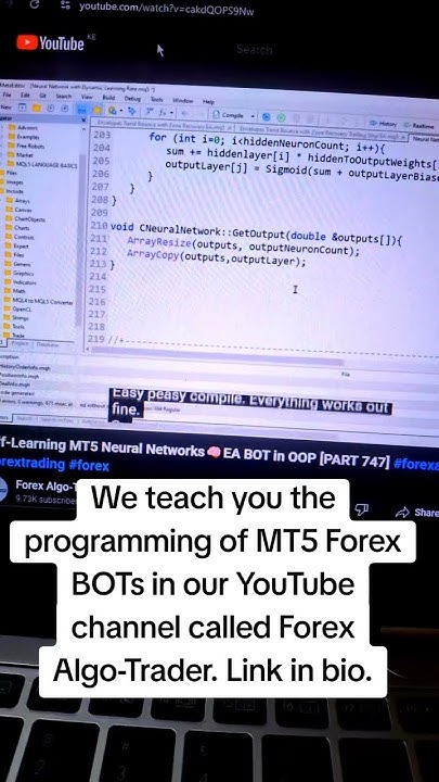 Learn forex trading BOT creation #forexalgotrader - YouTube