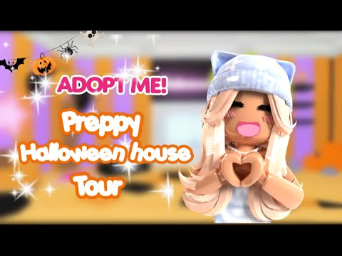Preppy Halloween adopt me house tour! - YouTube