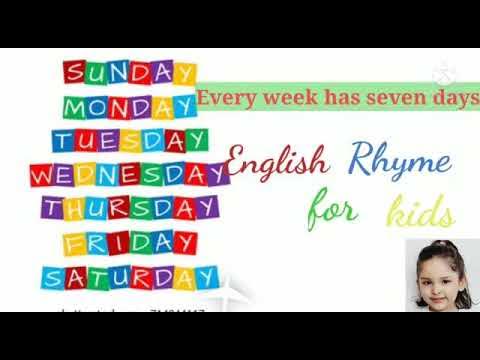 Every week has seven days || English rhymes for kids || Days of the ...