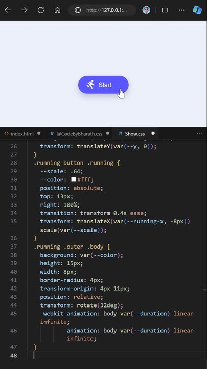 Day 094 - 🤯Micro Css Start Button #coding #frontend #programming #softwaredeveloper # ...