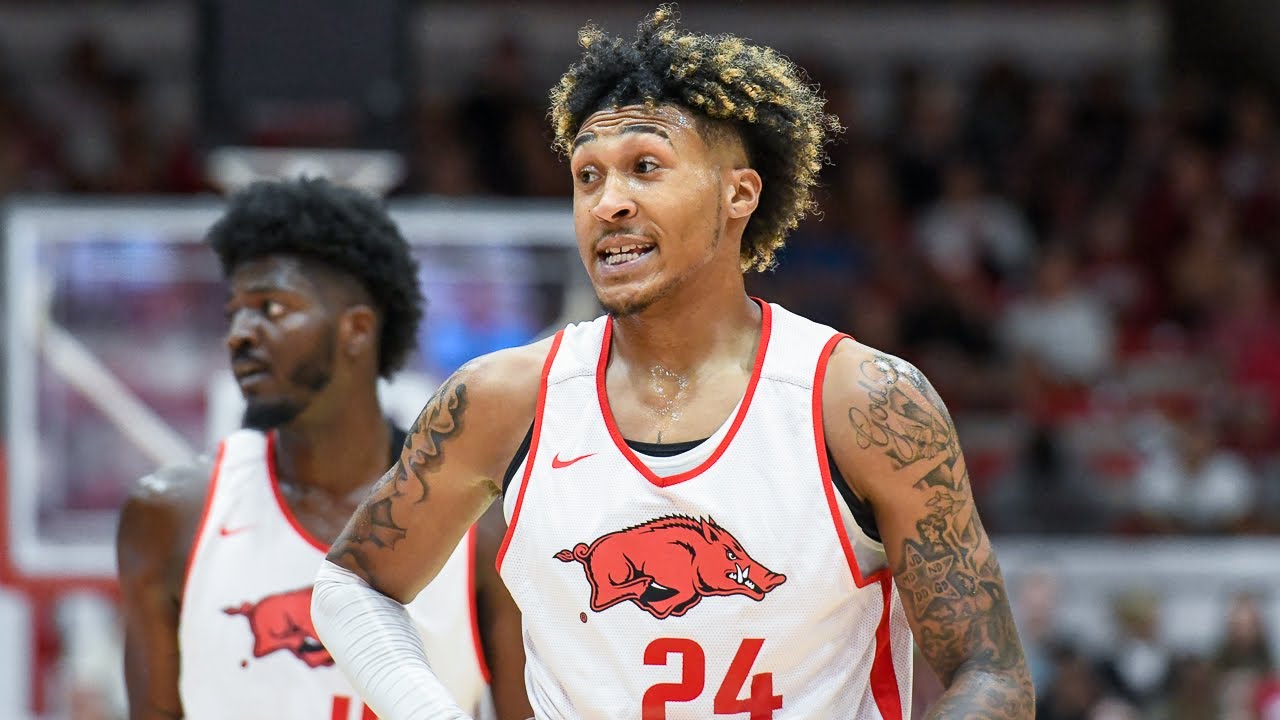 Razorback players after Red-White game at Barnhill Arena - YouTube