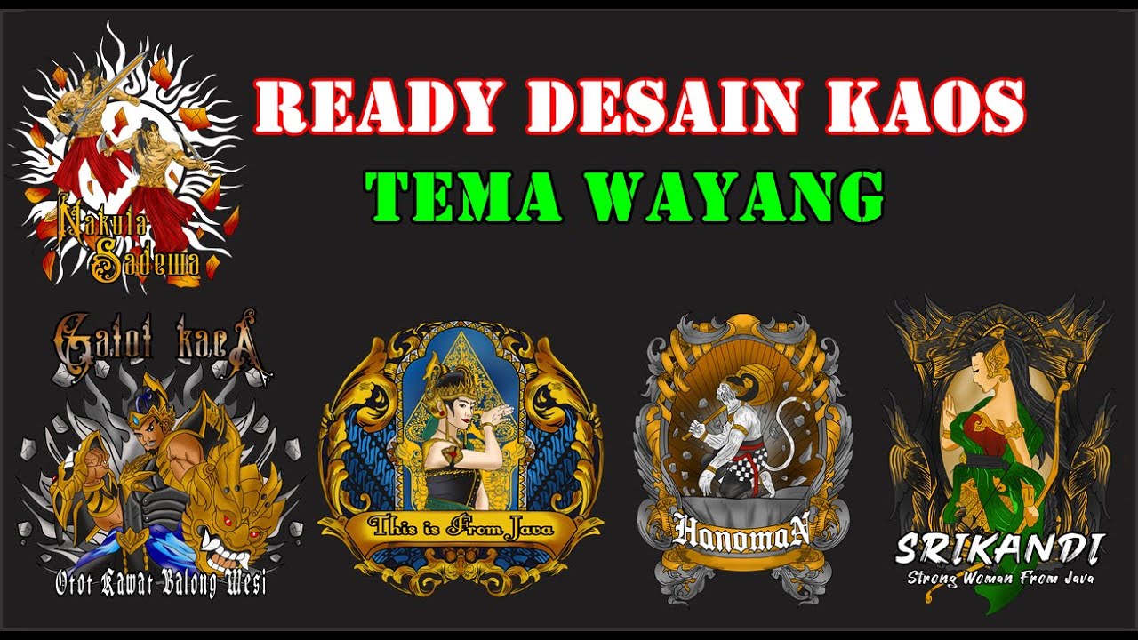 READY‼️ DESAIN KAOS TEMA WAYANG - YouTube