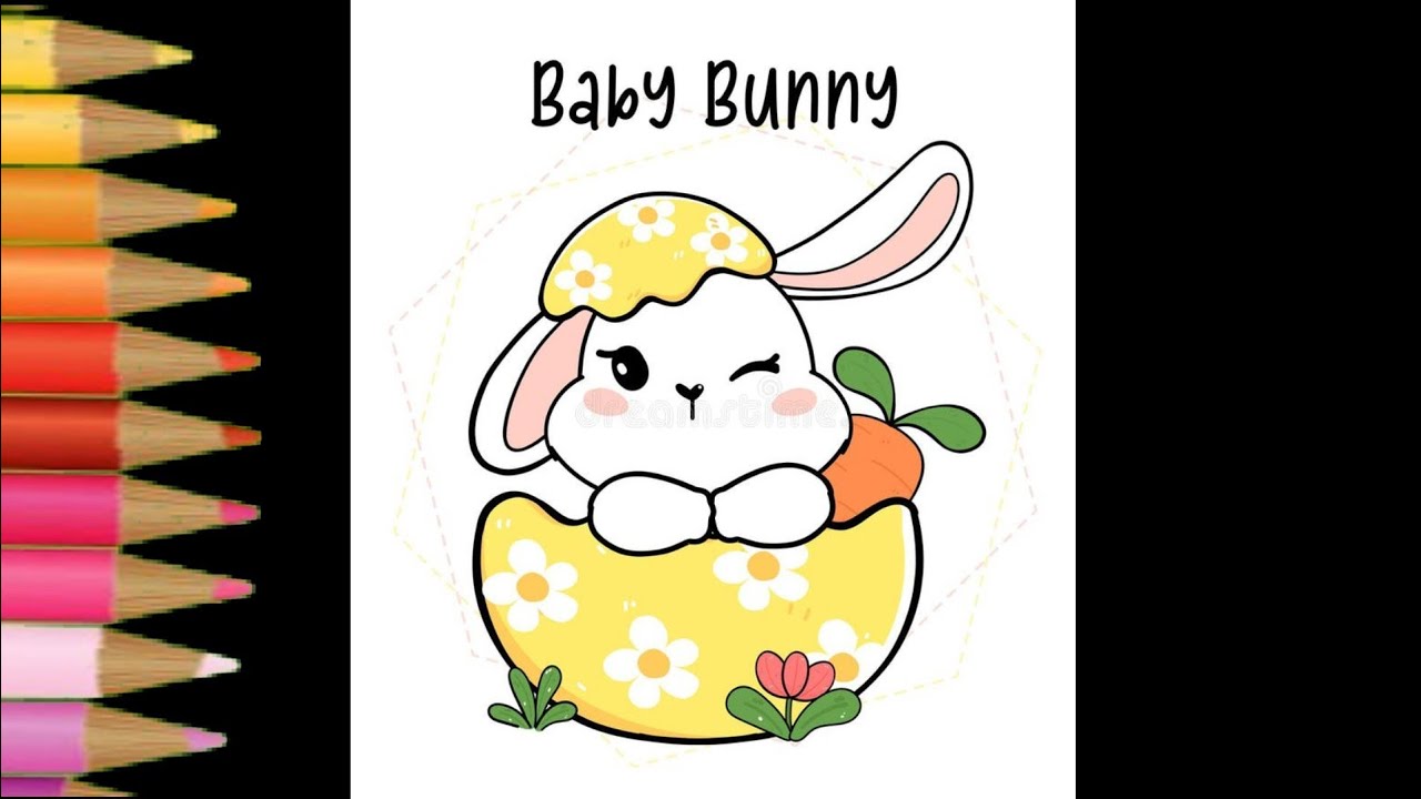 baby bunny 🐰🐰🐰 drawing and painting 🐇🐇🐇//easy drawing of baby bunny ...