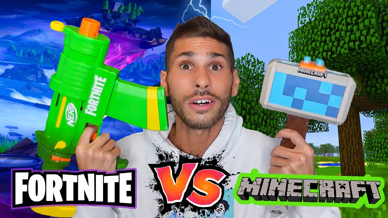 Nerf Review Minecraft dungeons StormLander vs Fortnite SMG - YouTube