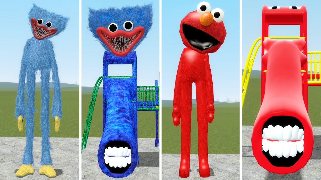Playing As Huggy Wuggy, Huggy Slide, Elmo, The Extra Slide in Garry's ...
