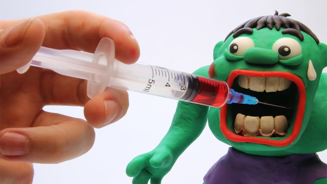 HULK Goes to the Dentist 💝 Play Doh Superhero Stop motion with Batman ...