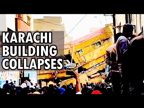 Karachi Six-story building collapses in Ranchore Line