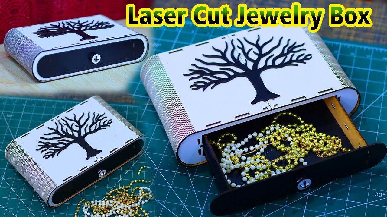How to make Laser Cut Living Hinges Jewelry Box Modern Jewellery Box Design 3mm Free Vector ...