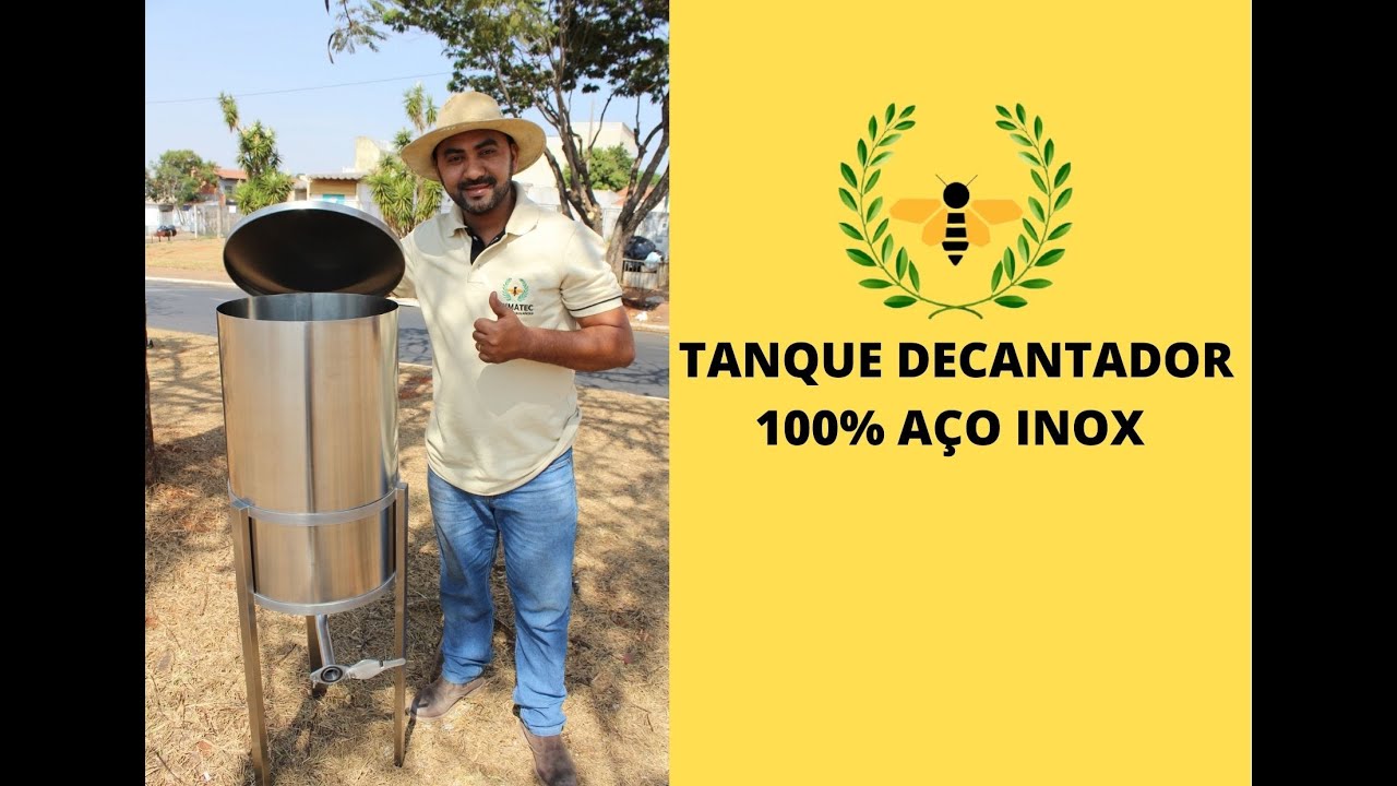 Tanque Decantador 100% aço inoxidável com torneira curvada e fundo 100% ...