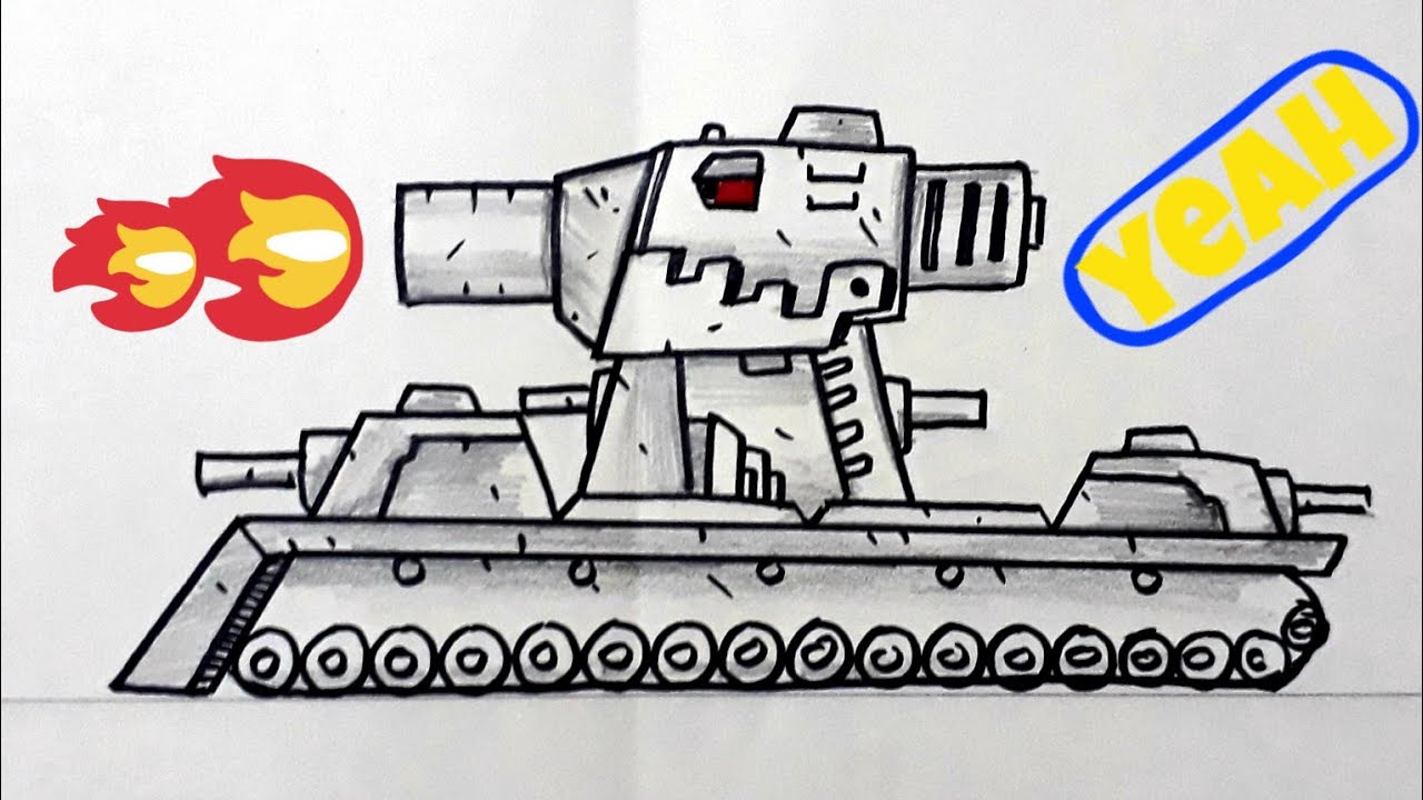 💥วาดรูปรถถัง🔥Monster tank 💥Cartoon tank drawing easy - YouTube
