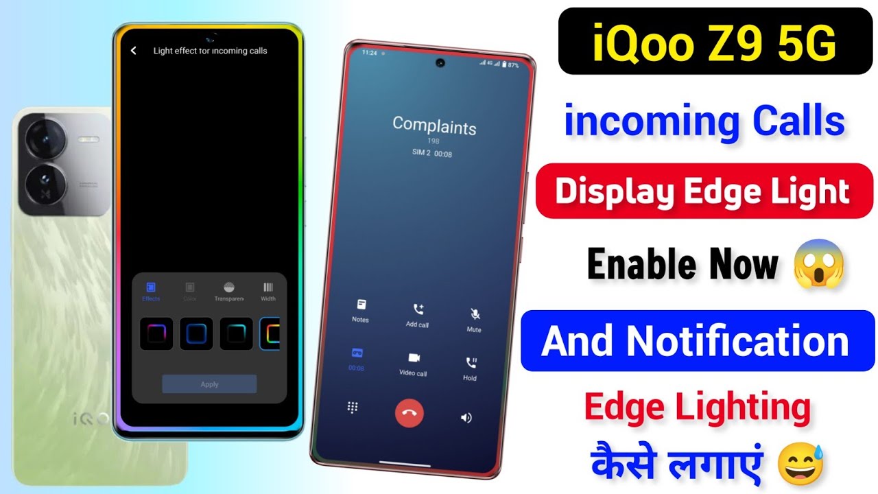 iqoo Z9 5g incoming Calls Display Light Setting | iqoo Z9 Notification ...