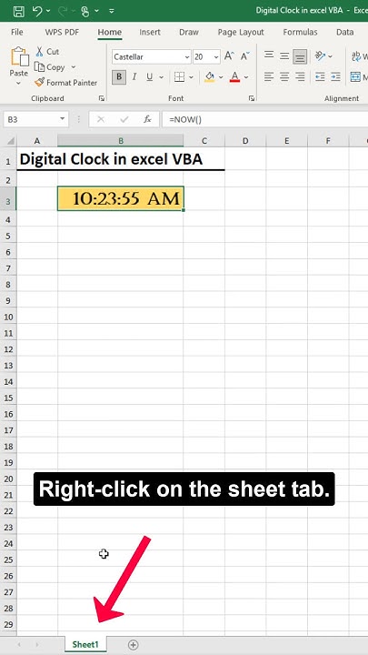 Digital Clock in excel VBA 💯 #exceltutorial #exceltips #exceltricks #excel - YouTube
