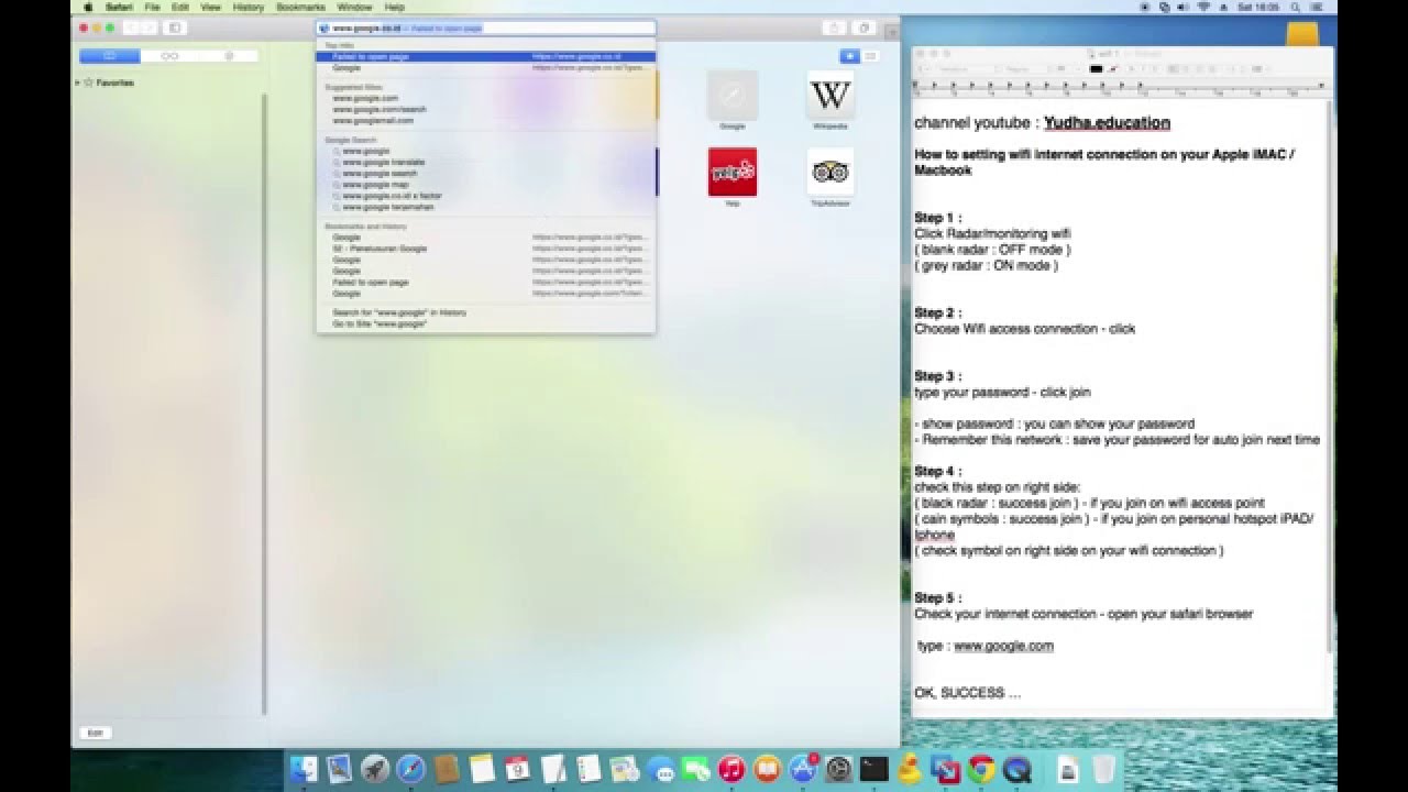 How to setting wifi internet connection on your Apple iMAC / Macbook ...