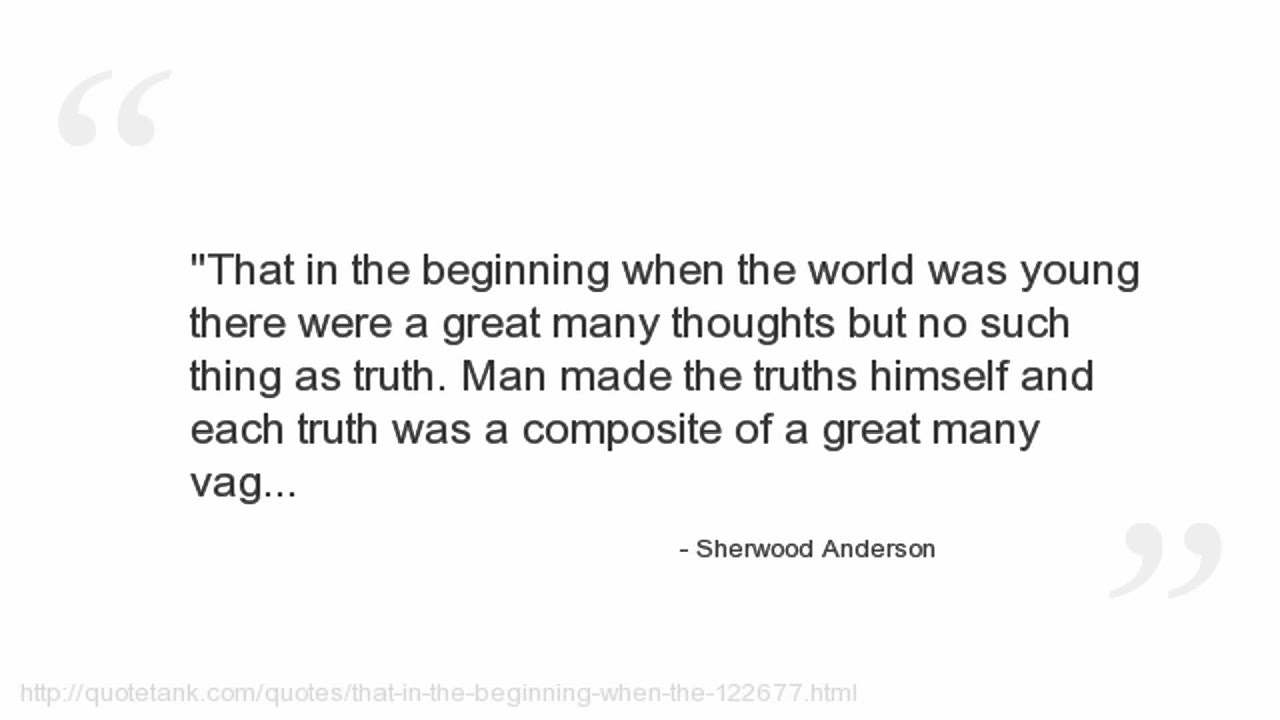 Sherwood Anderson Quotes - YouTube