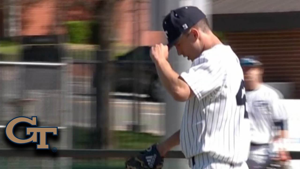 GT's Connor Thomas Strikes Out 10 as Yellow Jackets Down Miami - YouTube