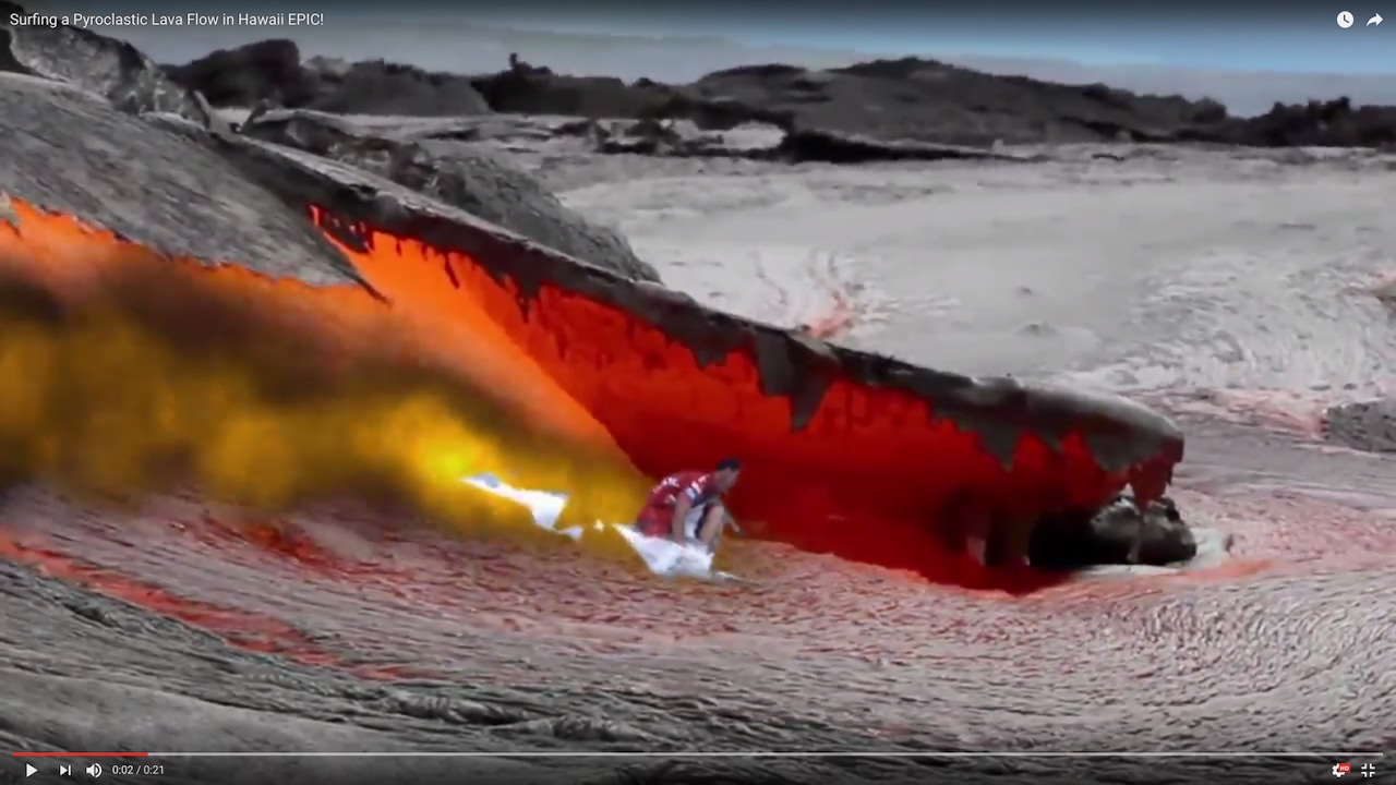 Surfing a Pyroclastic Lava Flow in Hawaii EPIC! - YouTube