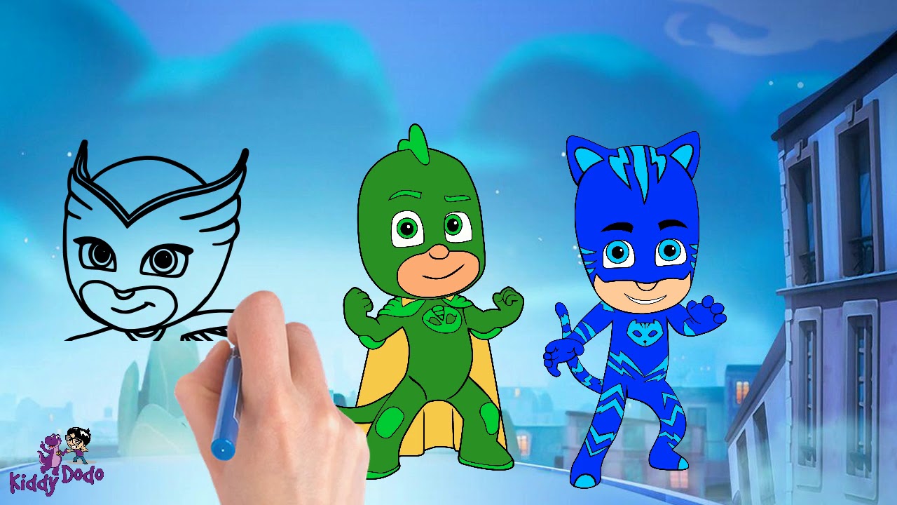 PjMasks coloring and Drawing - YouTube