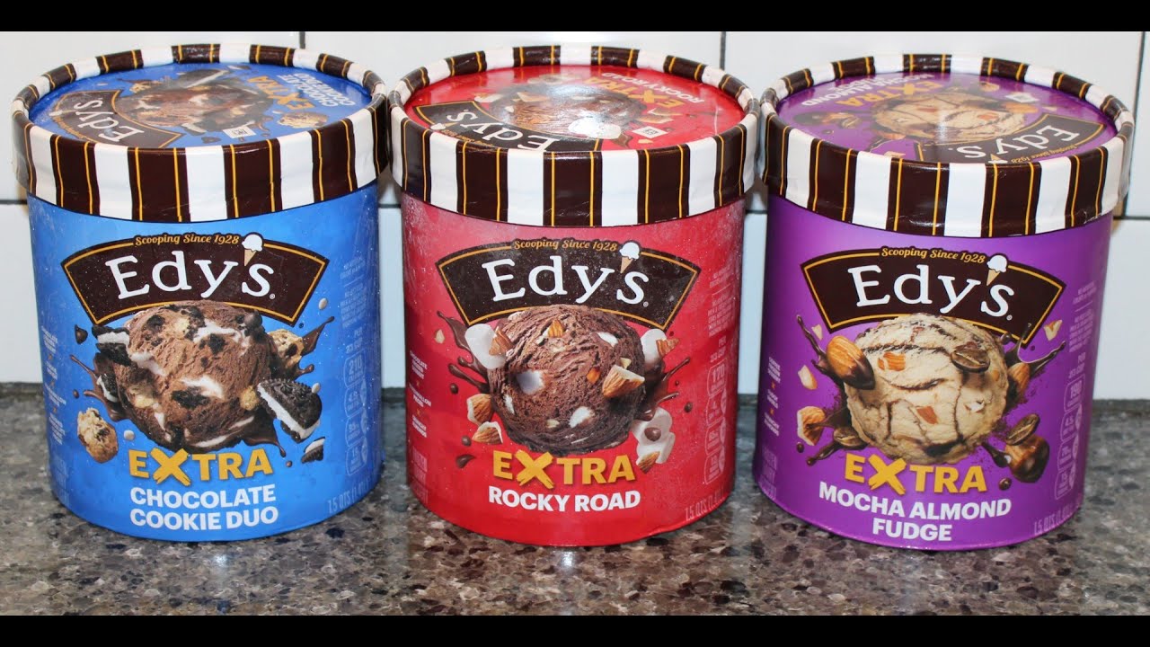 Edy’s Extra Frozen Dairy Dessert: Chocolate Cookie Duo, Rocky Road ...